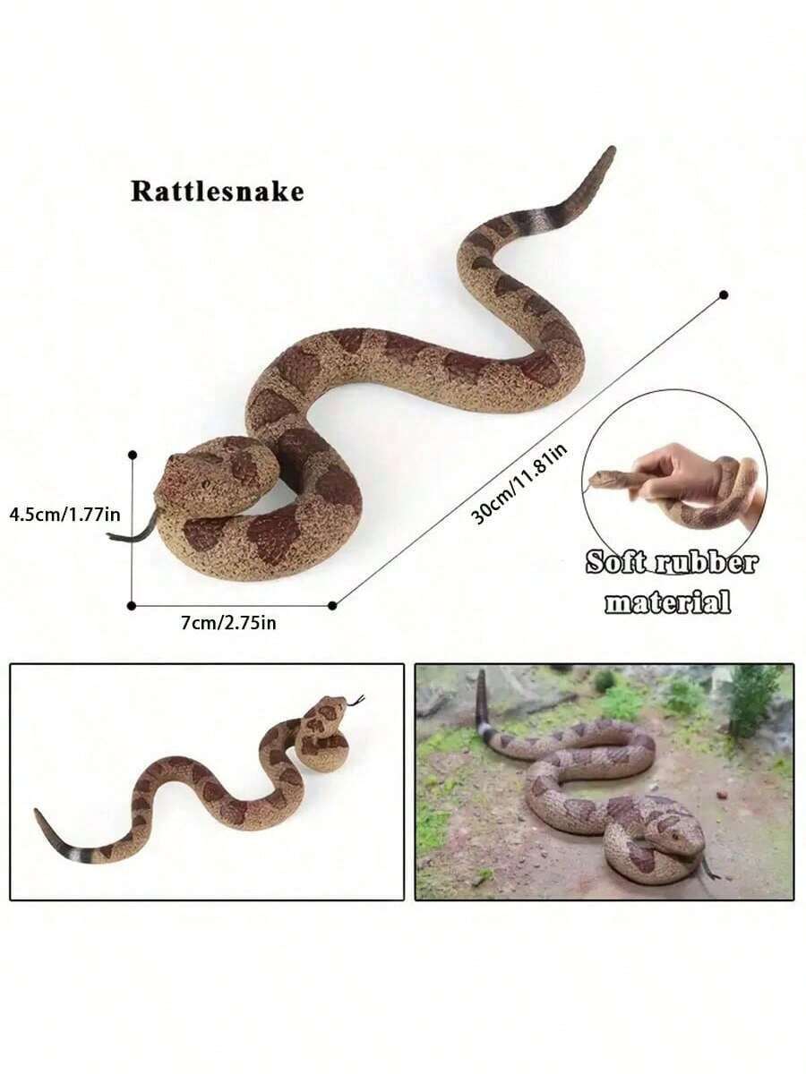 1pc Realistic Fake Snakes Toy, Soft Rubber Snake Figure Garden Snake ...