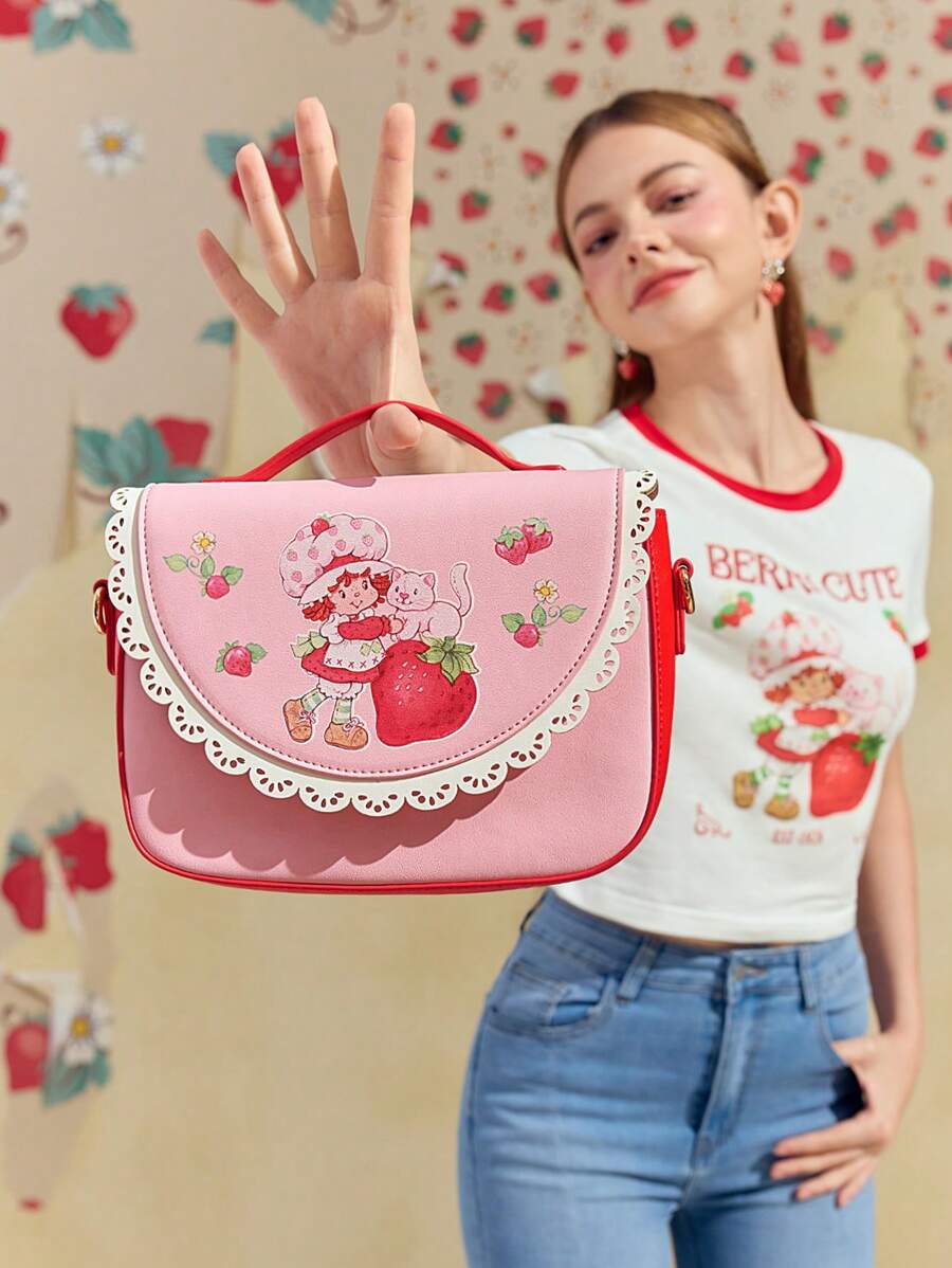 Strawberry Shortcake X SHEIN Cartoon Character & Strawberry Pattern ...