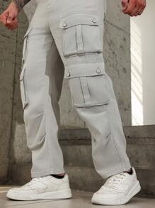 Manfinity LEGND Men's Spring And Summer Casual Solid Color Workwear ...