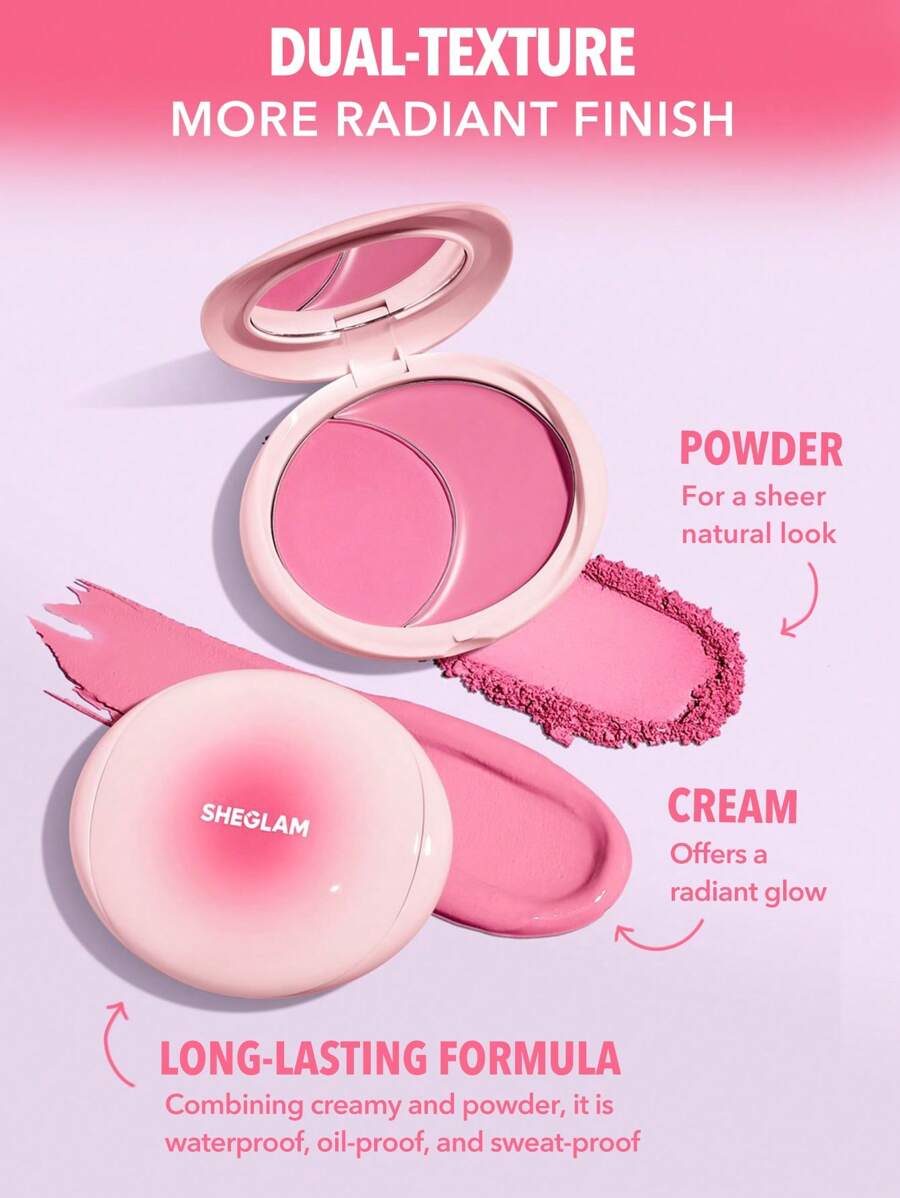 SHEGLAM Cheek 2 Cheek Blush Duo-Pink Sprinkles 5 Shades Cream Powder ...