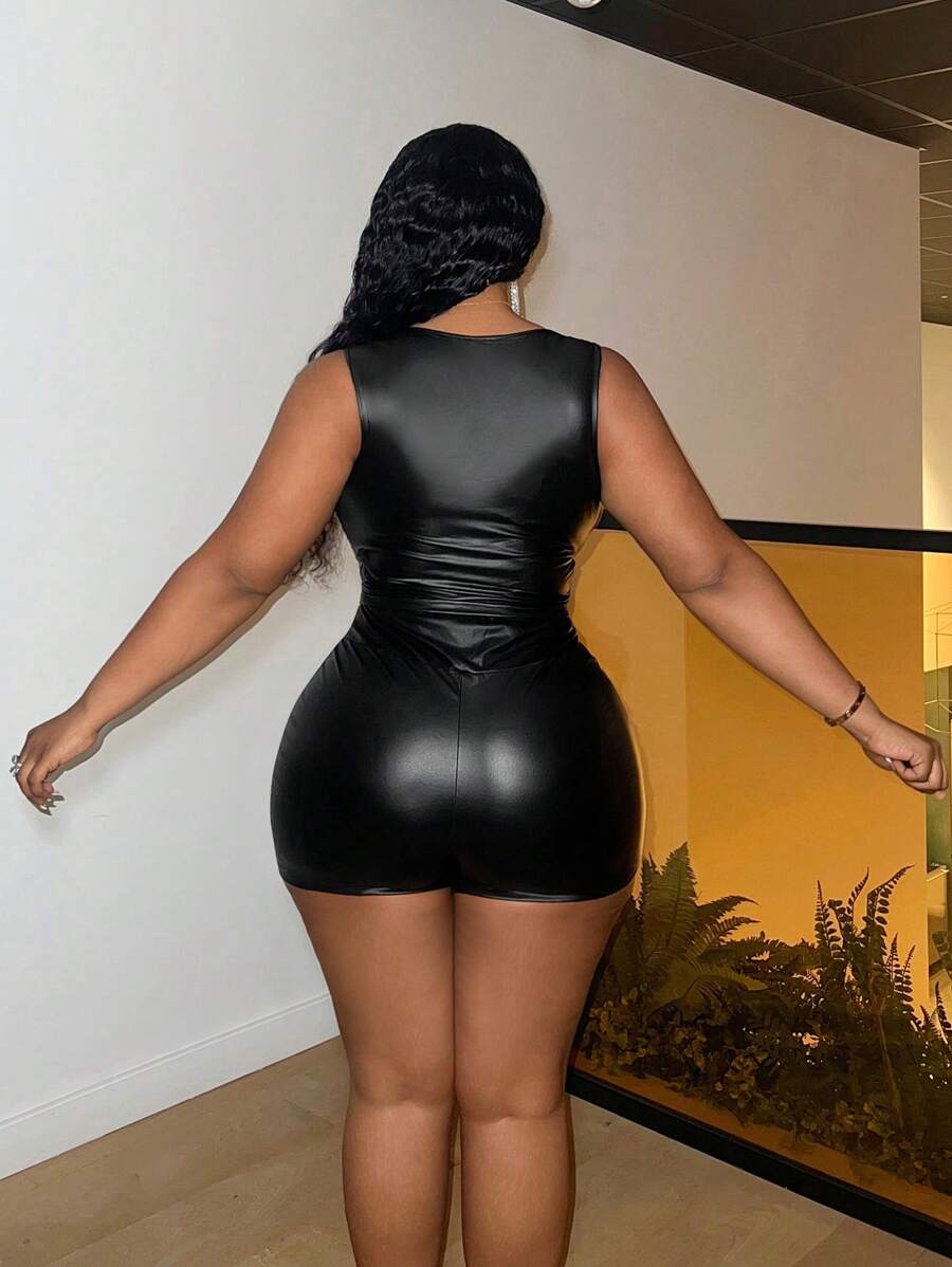 Slaydiva Plus Size Elegant & Party & Gathering Fitted Solid Black Super ...