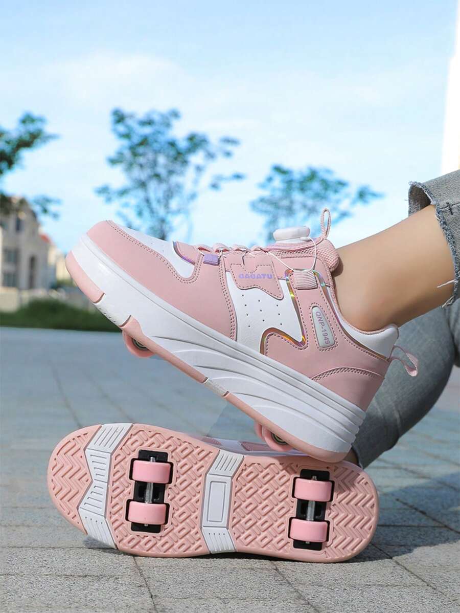 Patines de ruedas rosa con 4 ruedas mejorados para adolescentes, con ...