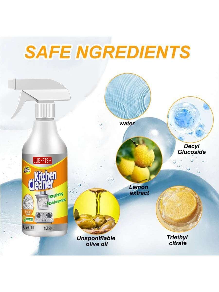 1pc Kitchen Foam Cleaner, Grease Remover Spray For Exhaust Fan, Fast ...