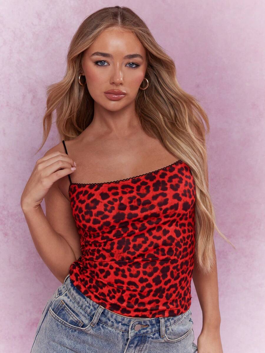 MISSGUIDED Leopard Print Spaghetti Strap Cami Top for Sale Australia ...