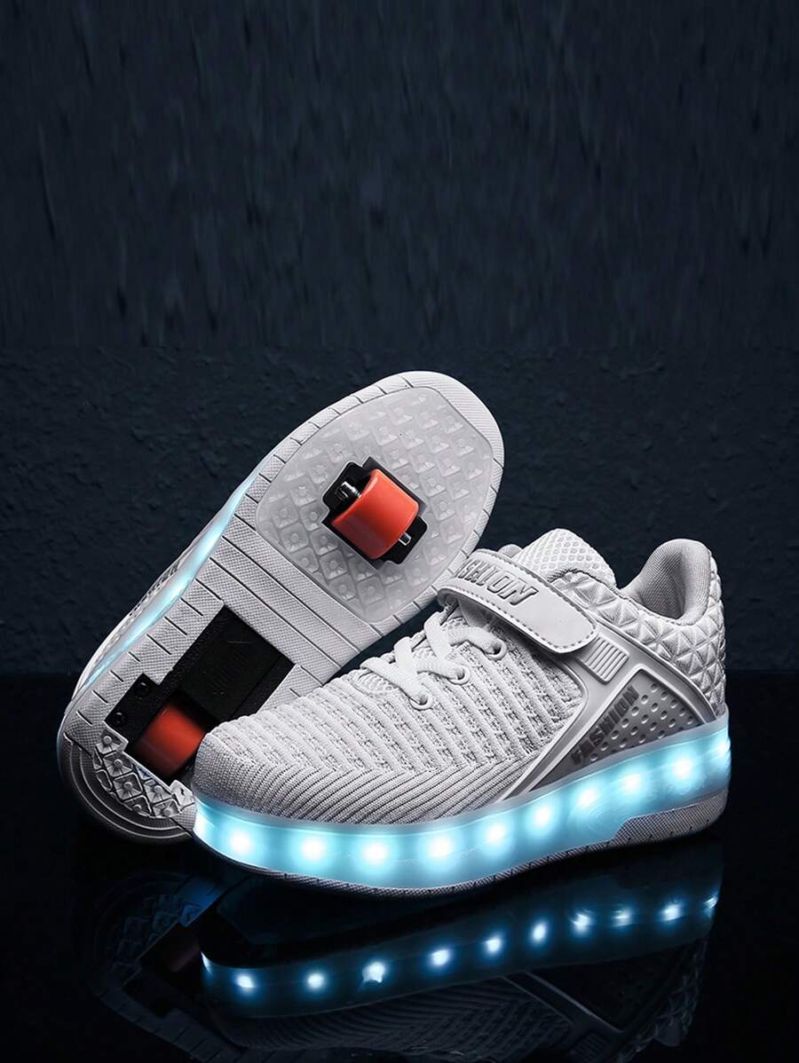 Zapatos con ruedas recargables, con luces parpadeantes y ruedas dobles ...