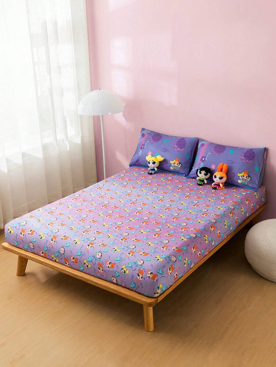 THE POWERPUFF GIRLS X SHEIN Cute Cartoon Figure Pattern Comfortable ...