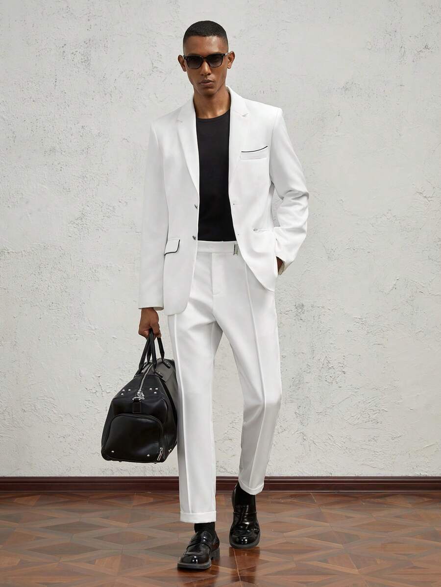 AKNOTIC Formal 2 piezas Conjunto de traje casual ajustado para hombres ...