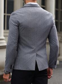 Calvornis Men's Notch Lapel Long Sleeve Faux Pocket Simple Suit Jacket ...