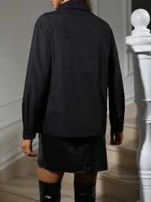 SHEIN Privé Camicia casual da donna a maniche lunghe con bottoni ...