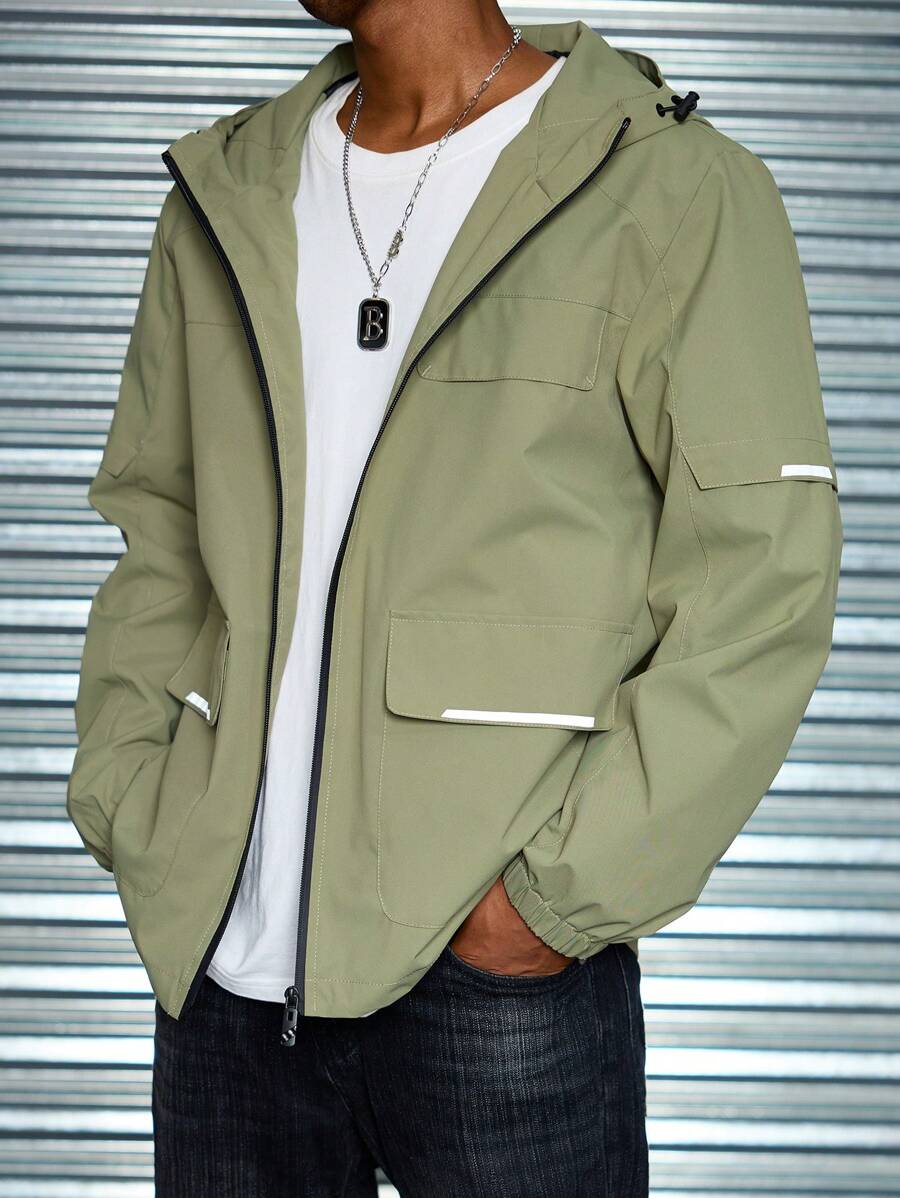 Manfinity Homme Men's Casual Hooded Outdoor Jacket | SHEIN Singapore