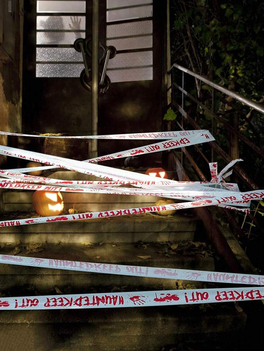 3 Pcs Halloween Fright Tape Bundle - Warning - Enter If You Dare ...