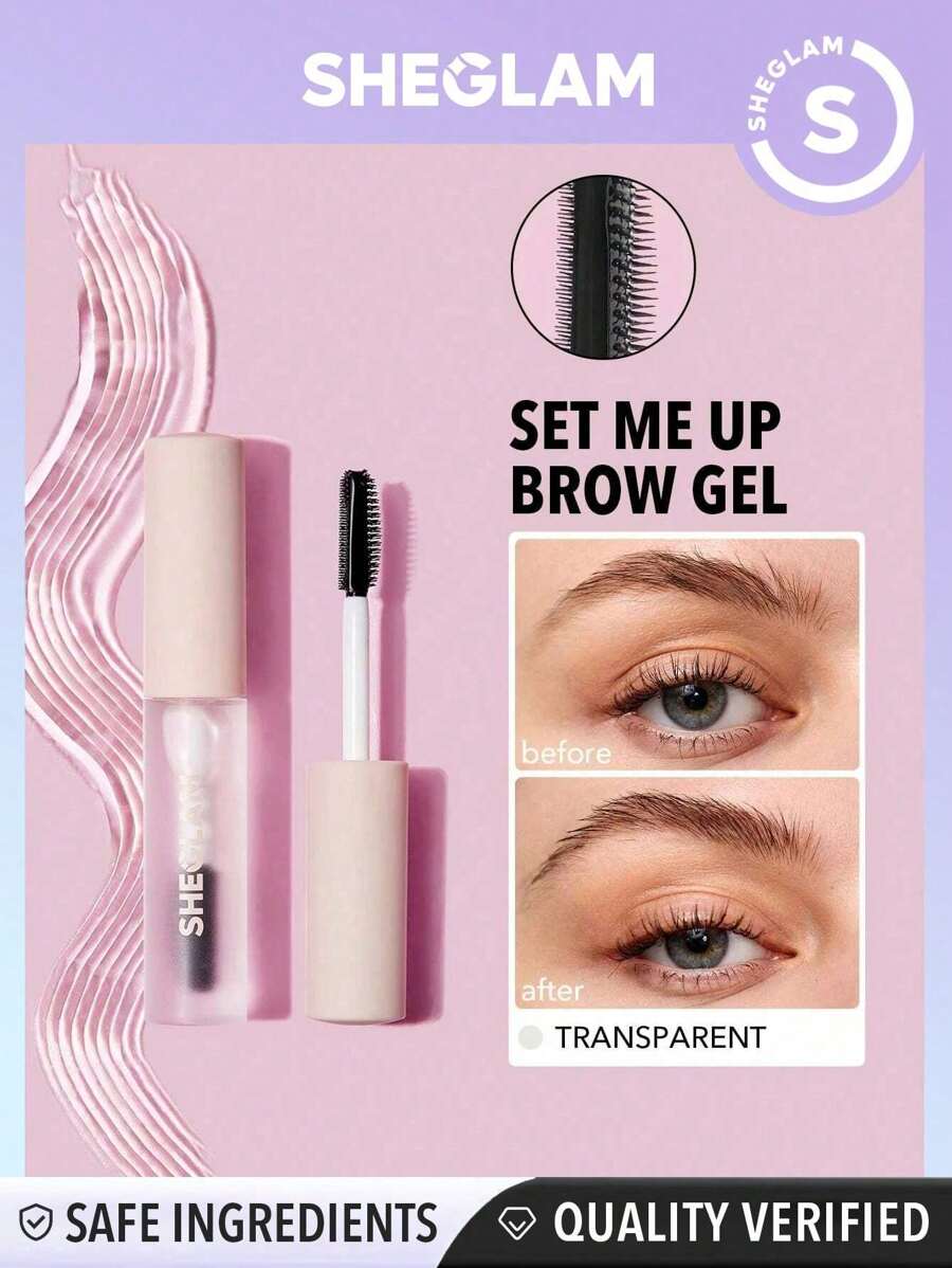 SHEGLAM Set Me Up Brow Gel Long Lasting Waterproof Clear Eyebrow Gel ...