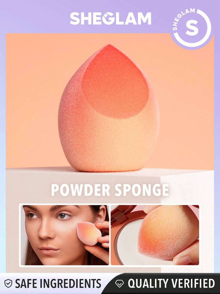 SHEGLAM Insta-Ready Powder Sponge Cute Total Face Powder Puff Soft ...