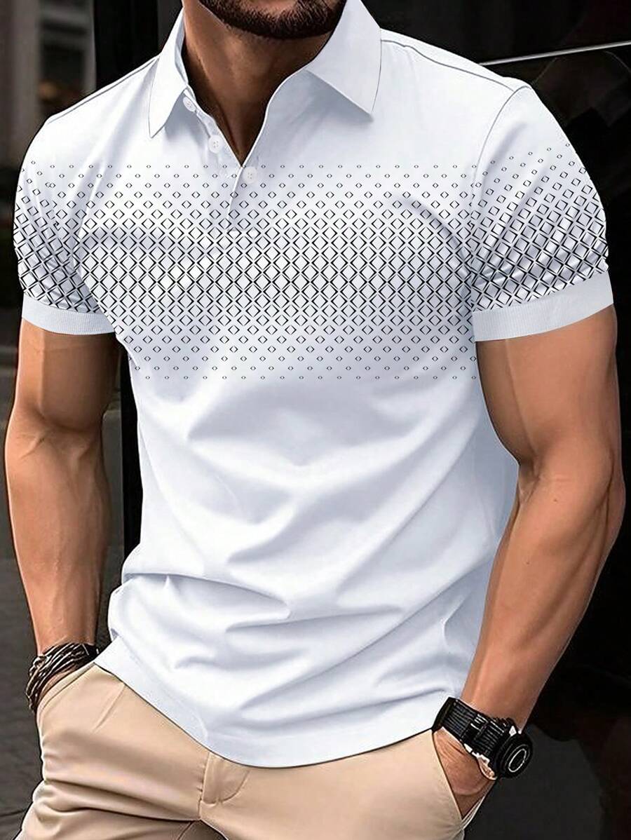 Manfinity Homme Men's Button-Down Short-Sleeved Printed Design Slim Fit ...