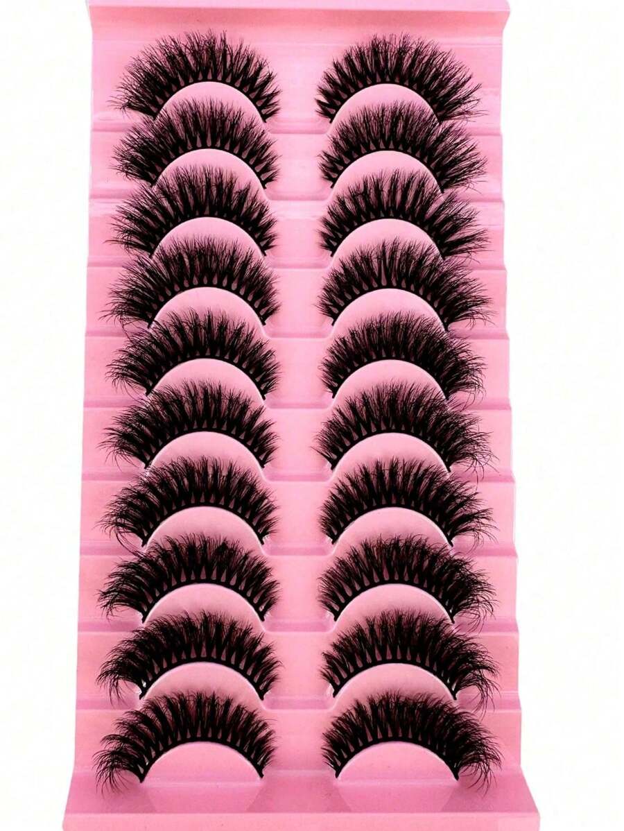 New 10 Pairs Natural Long 3D Mink False Eyelashes Fake Lashes Makeup ...