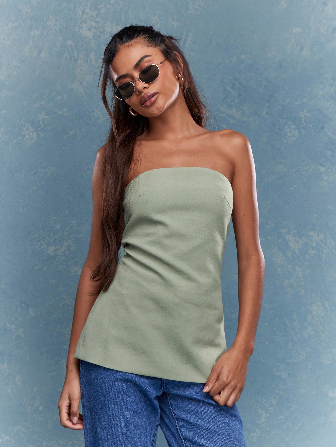 Back Zipper Tube Top｜MISSGUIDED