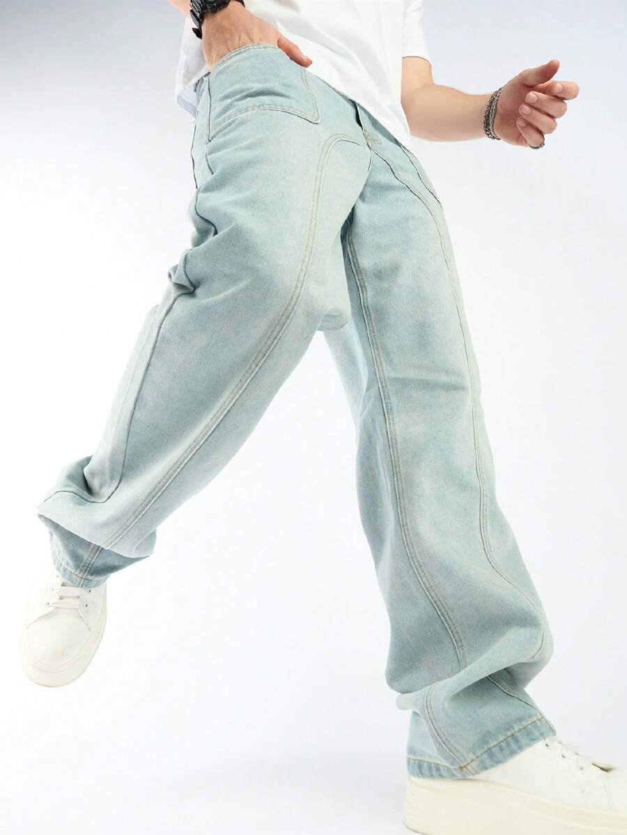 Manfinity EZcore Pantalones vaqueros casuales de pierna ancha con ...