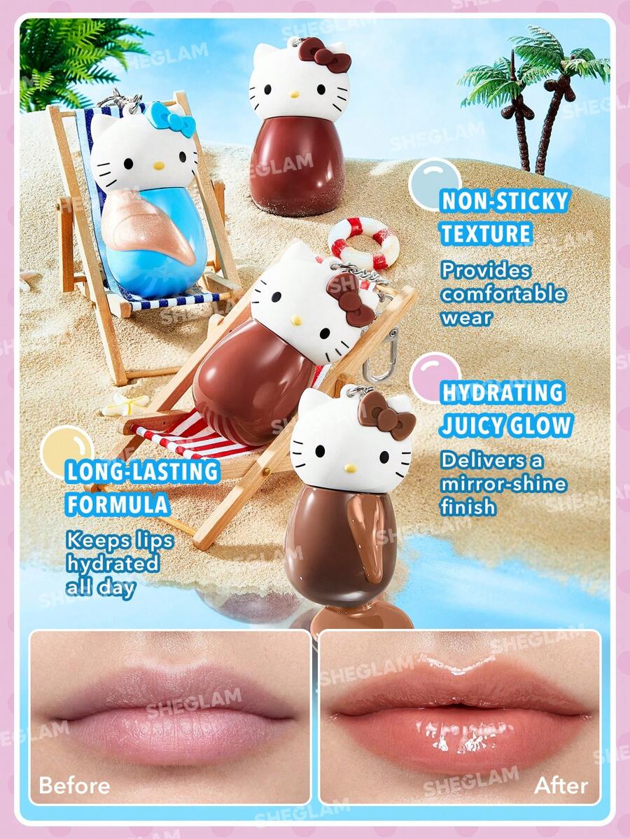 Hello Kitty｜SHEGLAM Poolside Perfection Lip Glaze-Sweet Tea Brilho ...