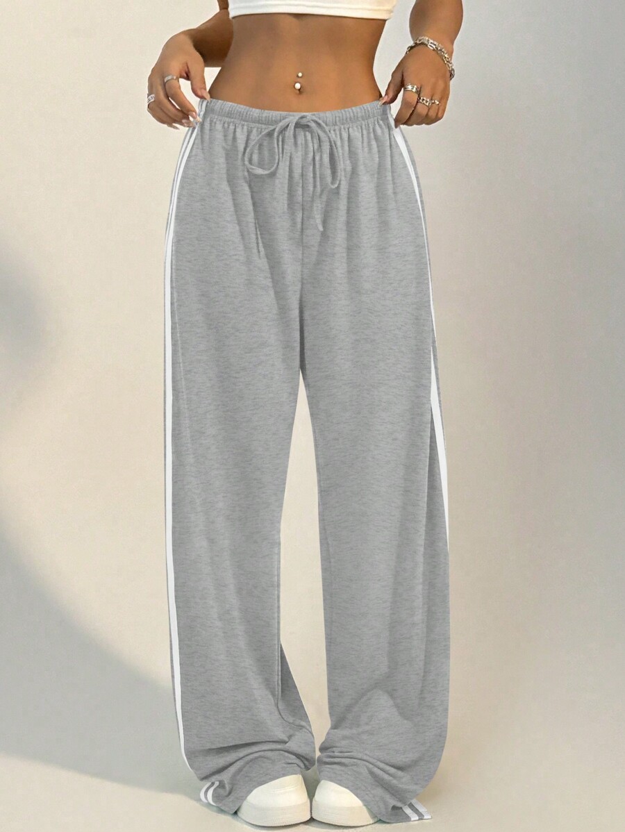 StreetHx Women's Spring Autumn Sporty Drawstring Side Contrast Color ...