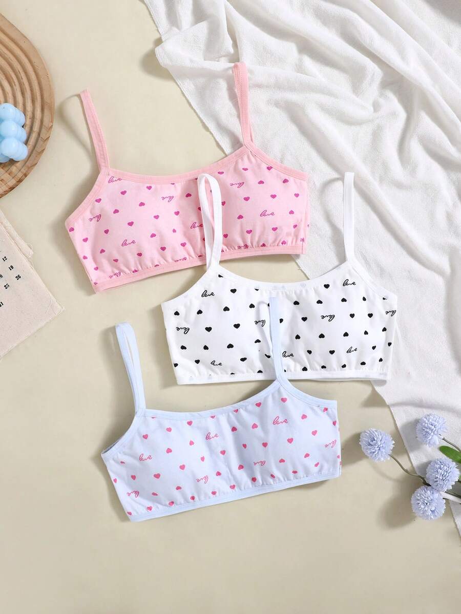 SHEIN Tween Girl's Japanese Style Heart Pattern Soft & Breathable ...