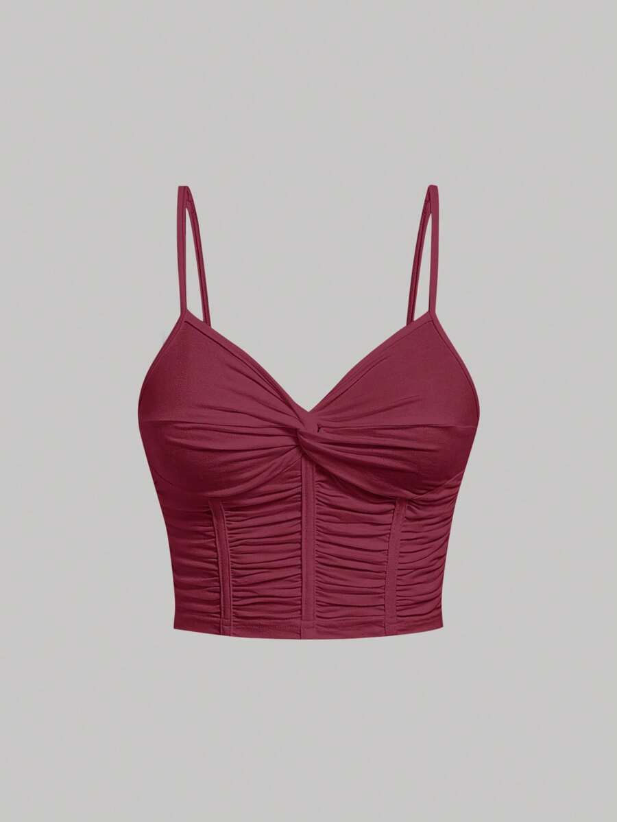 SHEIN MOD Twist Front Ruched Cami Top | SHEIN USA