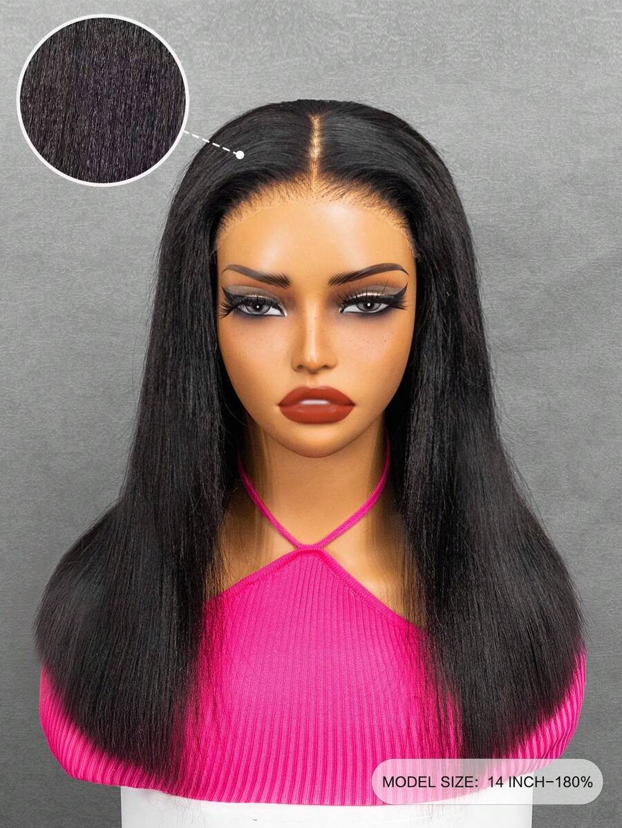 Tiny Knots Pre Bleached Upgraded Yaki Straight Glueless 6x4 HD Lace ...