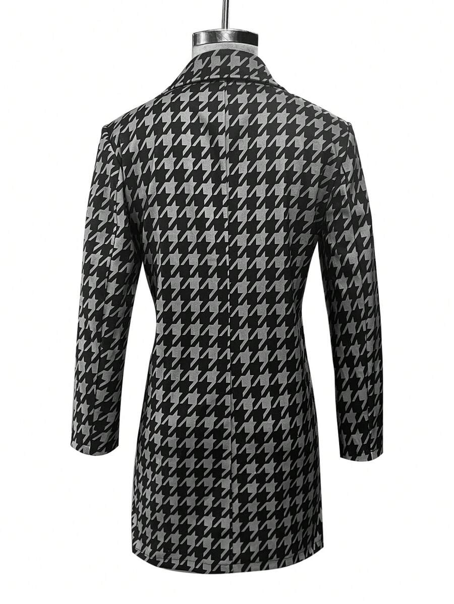 Manfinity Men's Casual Random Houndstooth Print Jacket, Autumn/Winter ...