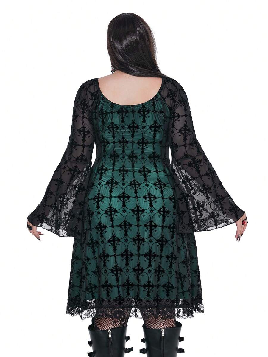 SHEIN Whyspr Robe gothique en dentelle sexy, maille punk, style punk ...