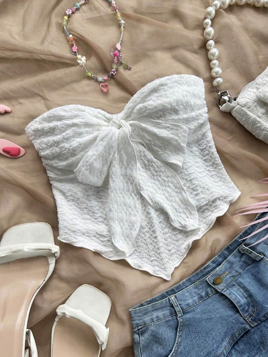 Soleia Asymmetrical Lace-Up Cropped Cami Top | SHEIN USA