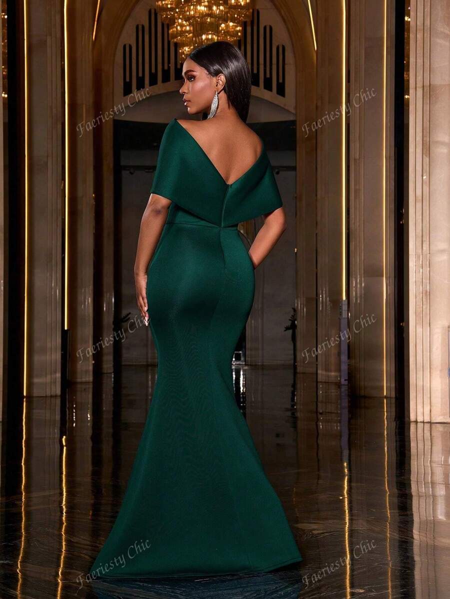 Faeriesty Bow Detail Mermaid Hem Formal Dress, Elegant Prom Evening ...