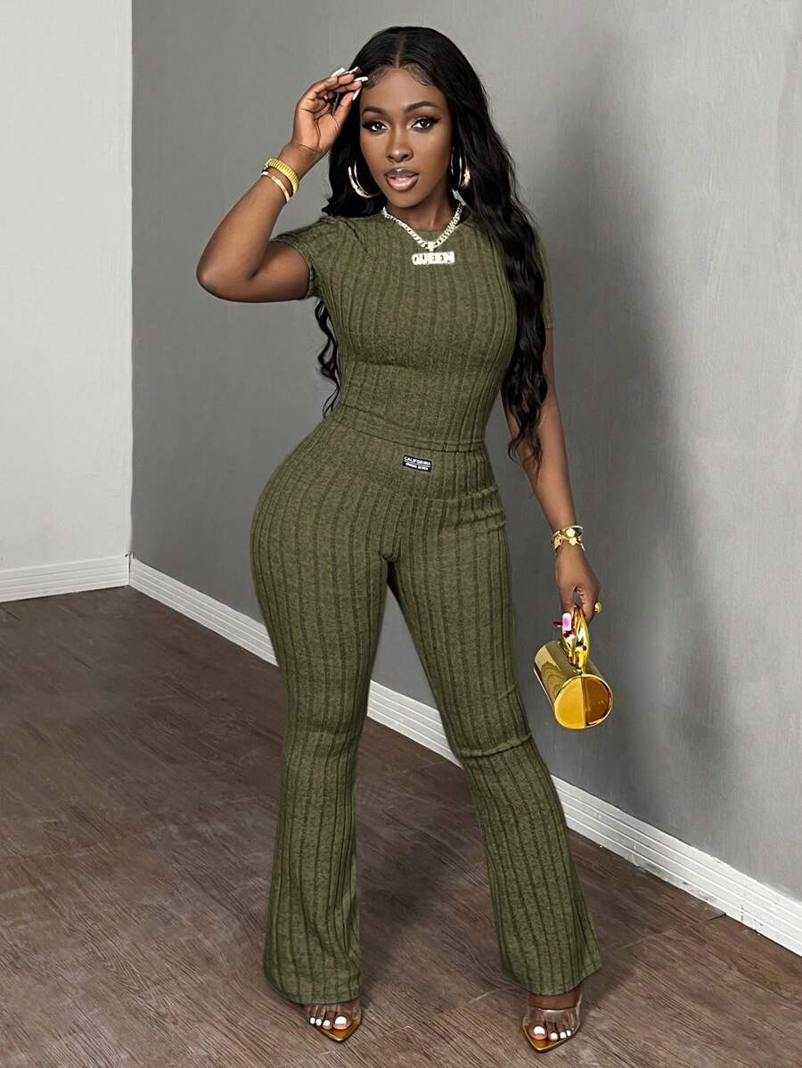 SHEIN Slayr 2pcs Solid Color Knit Casual Set | SHEIN USA