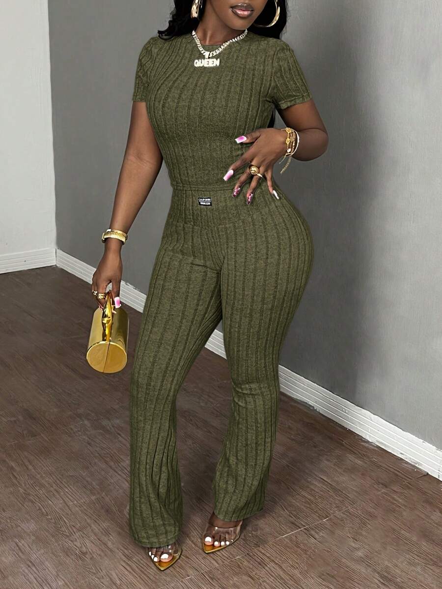 SHEIN Slayr 2pcs Solid Color Knit Casual Set | SHEIN USA