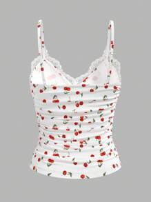 Sweetina Women's Y2k Spaghetti Strap Backless Camisole With Cherry ...