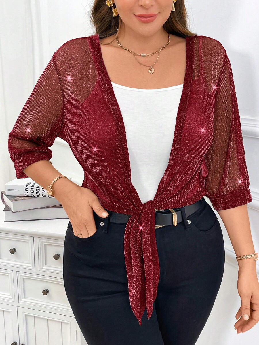 SHEIN Clasi Top transparent avec nœud en métal pour femmes grandes ...