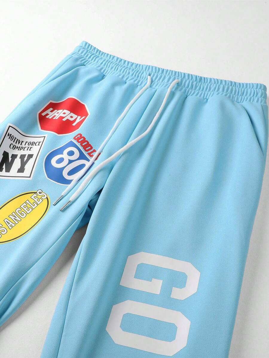 Manfinity Streetrush Men's Trendy Brand Sports Casual Flare Print ...