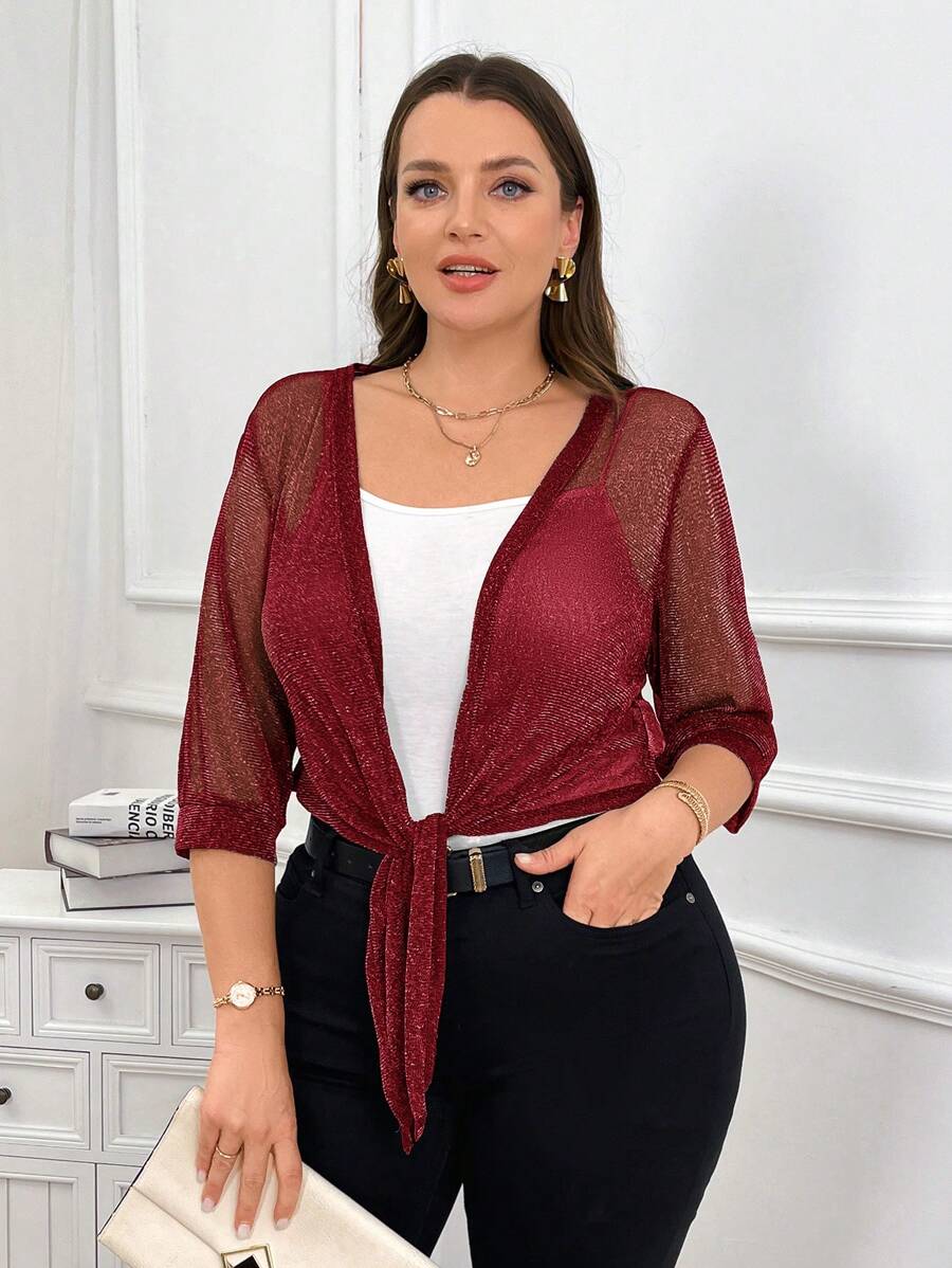 SHEIN Clasi Top transparent avec nœud en métal pour femmes grandes ...