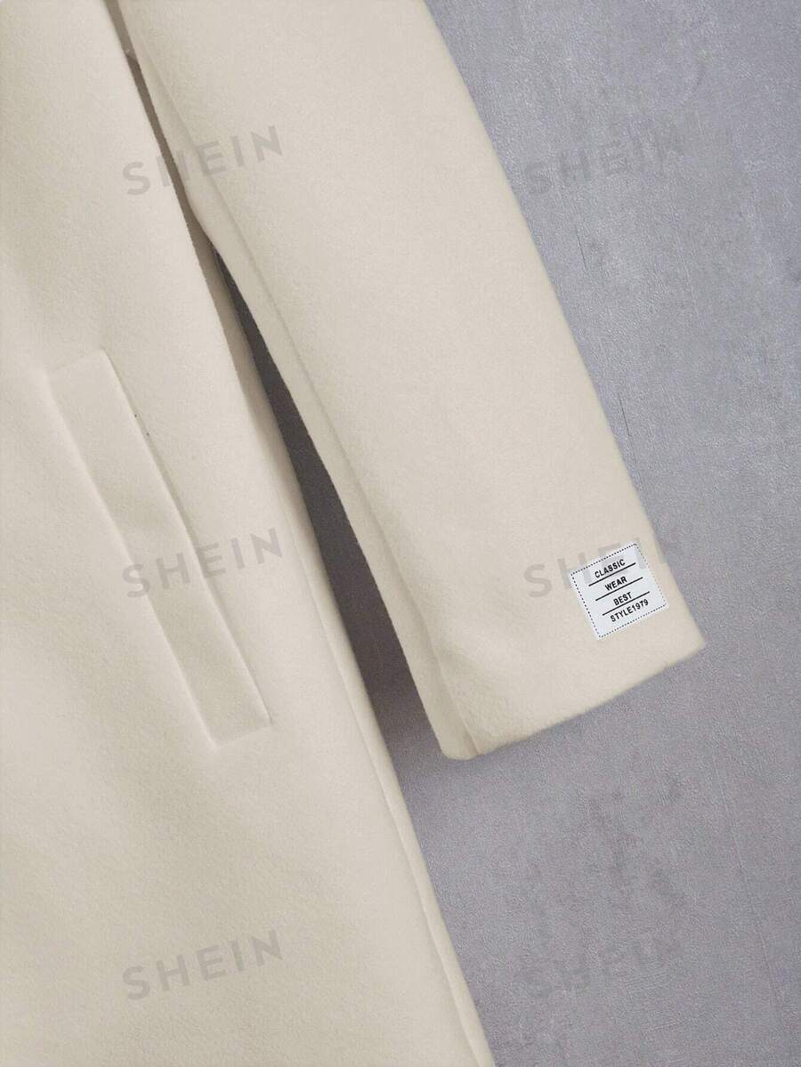 SHEIN EZwear Women's Midi Beige Wool Blend Coat | SHEIN UK