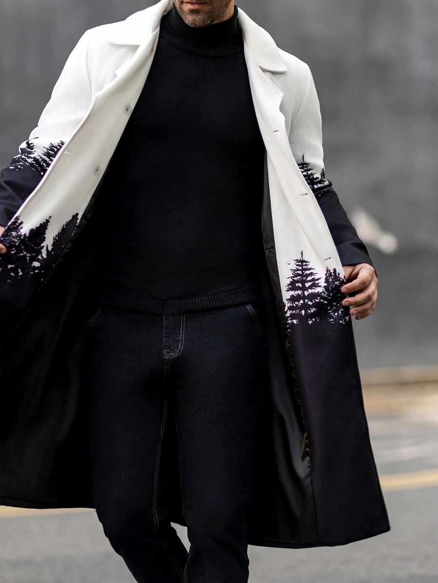 Manfinity Homme Men's Autumn & Winter Fashion Colorblock Tree Print ...