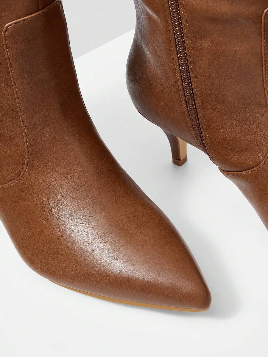 MOTF PREMIUM BROWN LADIES VERSATILE FASHION POINTED TOE KNEE-HIGH BOOTS ...