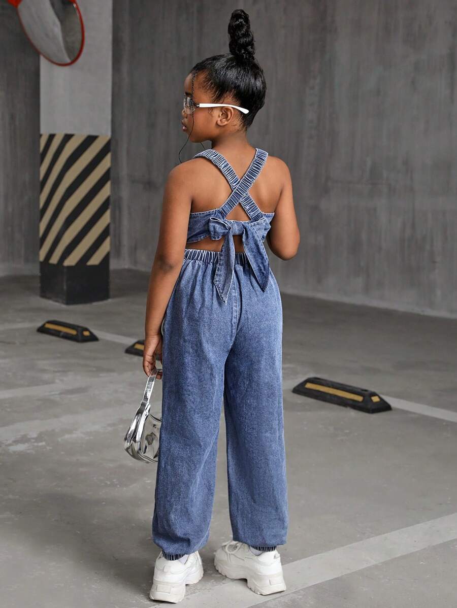 SHEIN SLAYR Tween Girl Tween Girl Cool & Street-Style Stonewashed ...