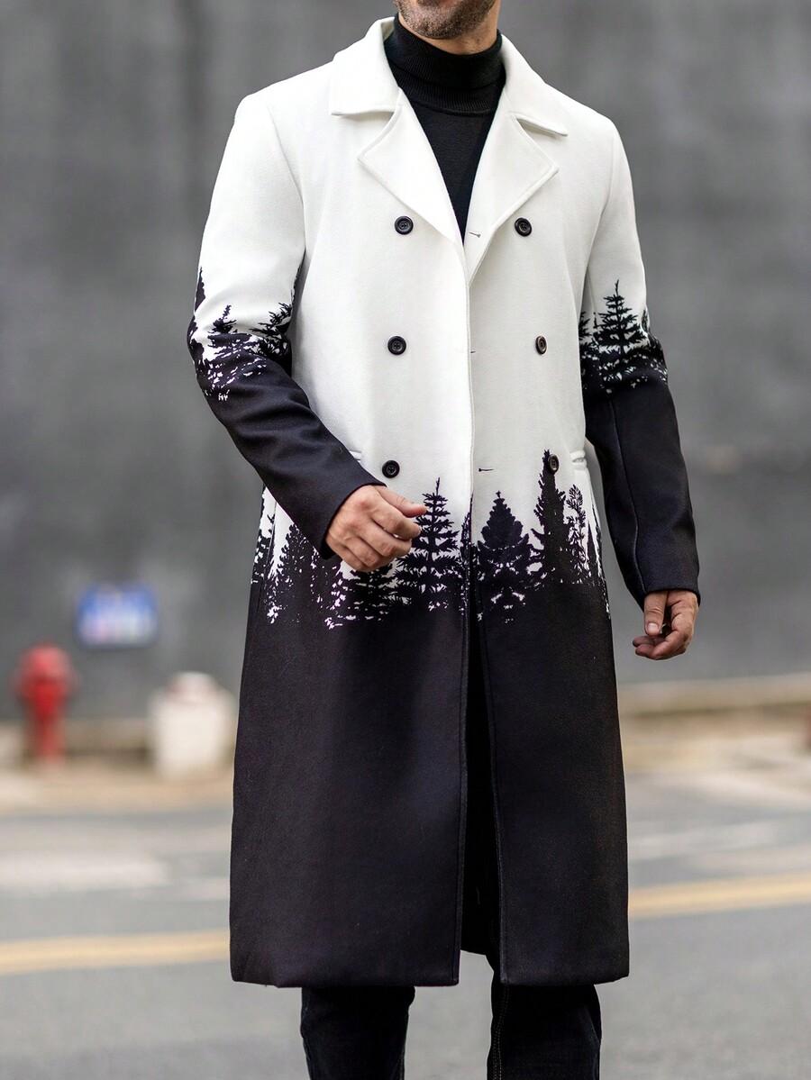 Manfinity Homme Men's Autumn & Winter Fashion Colorblock Tree Print ...