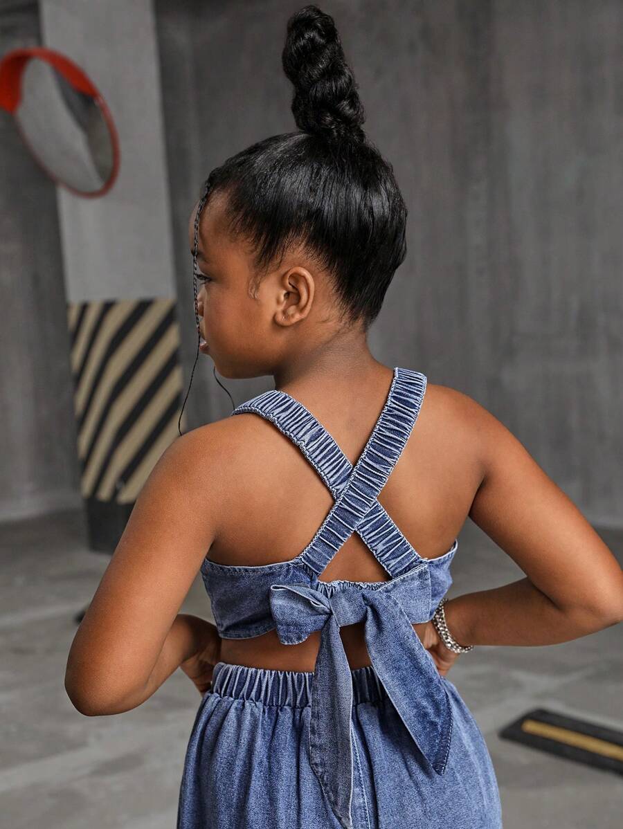 SHEIN SLAYR Tween Girl Tween Girl Cool & Street-Style Stonewashed ...