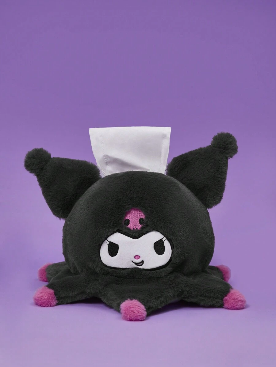 HELLO KITTY AND FRIENDS | SHEIN Cartoon Kuromi Embroidered Plush Tissue ...