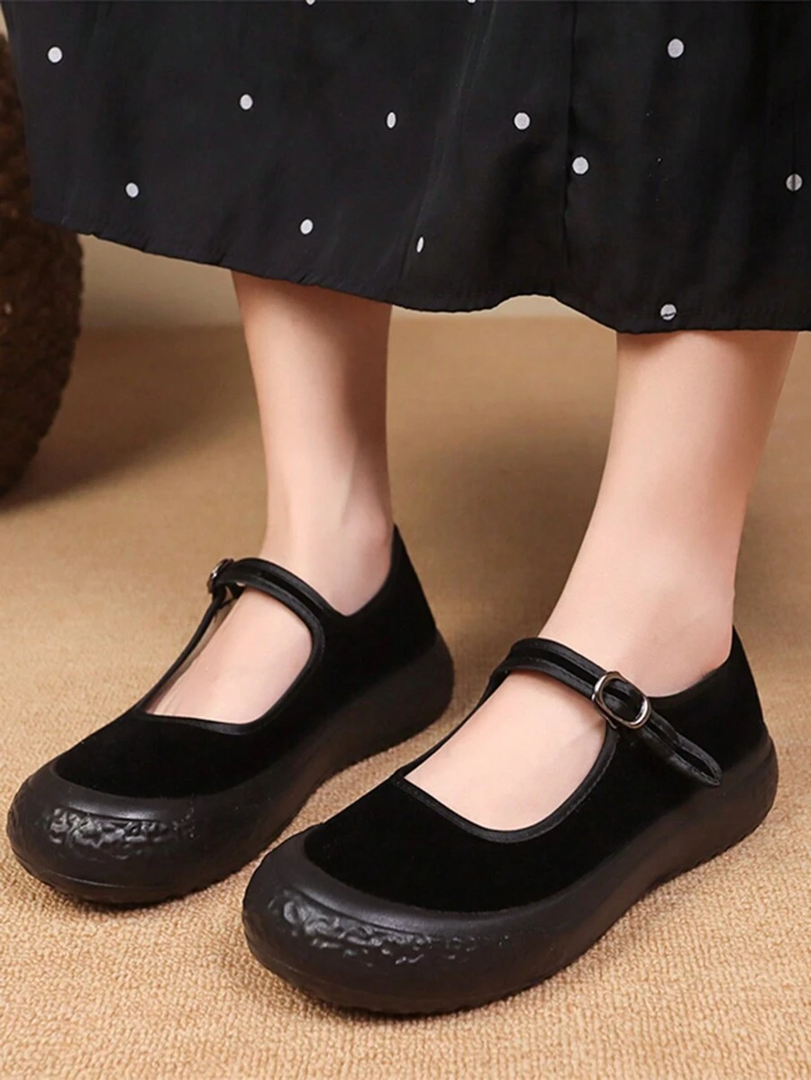 Black Casual Canvas Flats For Teenage Girls | SHEIN UK