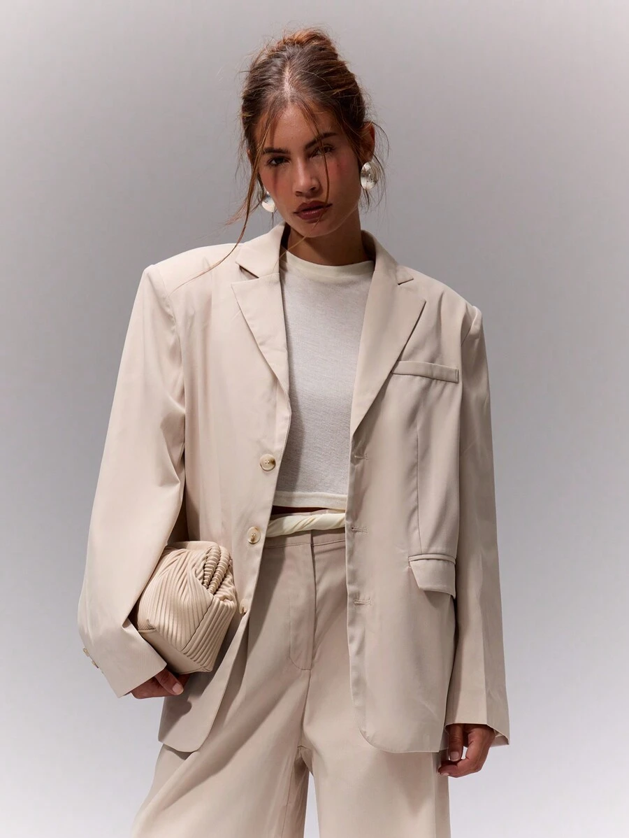 MUSERA Old Money Oversized Button Up Blazer | SHEIN