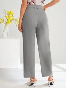 SHEIN Clasi Damen einfarbige plissierte gerade geschnittene ...