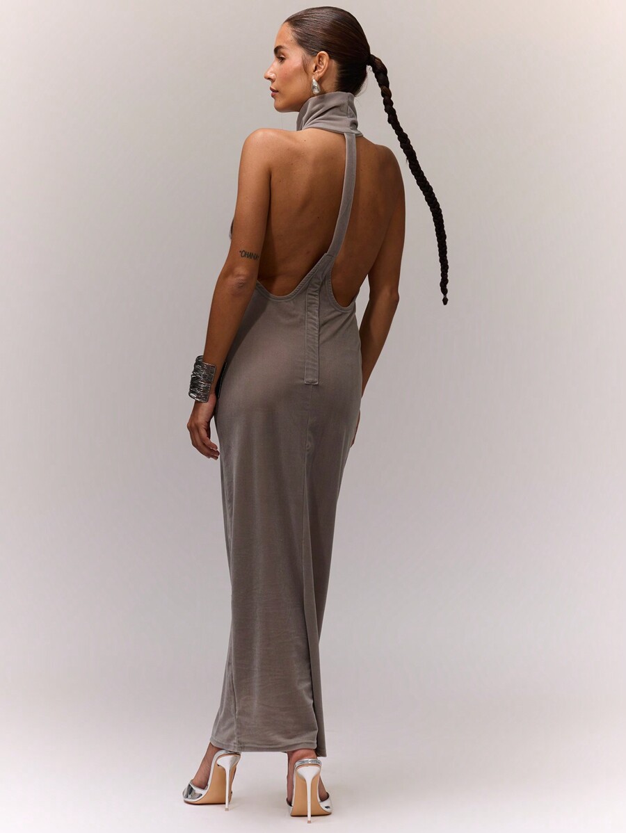 MUSERA High Neck Velour Maxi Dress Elegant Spring Summer Vacation Prom | SHEIN USA