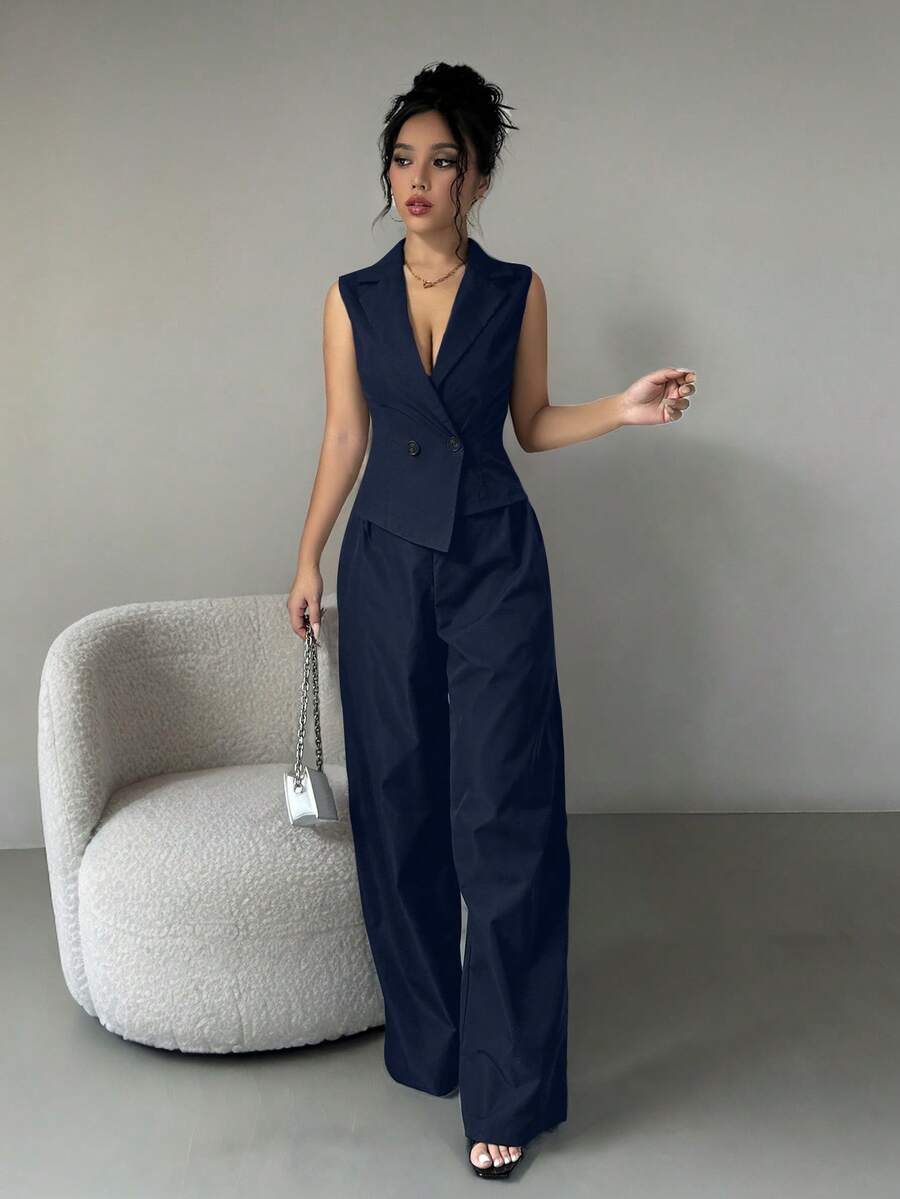 SHEIN Frenchy Two Piece Fall Outfits 2pcs/Set Women Solid Color ...