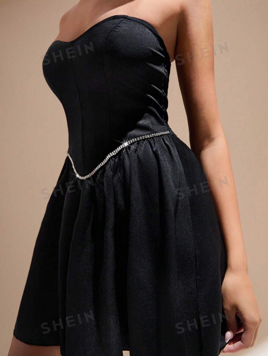 SHEIN Glamour Spring/Autumn Party Black Sexy Glamour Women Prom Mini ...