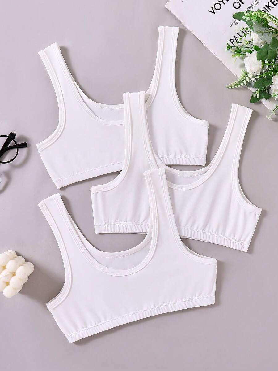 SHEIN Ropa interior tipo camiseta sólida y simple para niñas ...